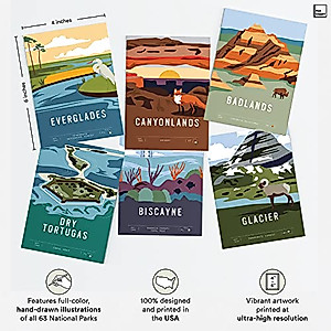 Pop Chart | National Parks Wall Collage Kit | 63 Pcs 4" x 6" Art Prints | Track Your Travels to Every US National Park With America the Beautiful Wall Decor | 100% Made in the USA