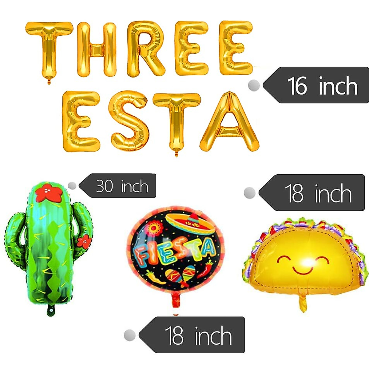 LaVenty Mexican Third Birthday Decoration Three Esta Decorations Three-Esta Birthday Party Decorations 3rd Birthday Fiesta Party Three Year Old Fiesta Birthday Decoration