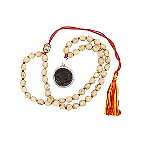 Vedic Vaani Tulsi Wearing Mala With Attached Shaligram Pendant Locket L-13.5 Inch (1 Piece)