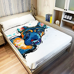 YISUMEI German Shepherd Dog Throw Blanket Modern Watercolor Print Fleece Blanket Soft Warm Cozy for Sofa Couch Bed 50"x60"