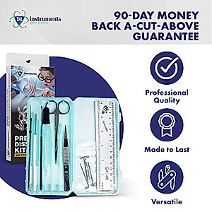 DR Instruments 61936PCT Precision Dissection Kit - 25-Piece Biology Kit - 8 Stainless Steel Instruments - Extra Blades & T-Pins - Biology Students & Faculty - Autoclavable Case in Assorted Colors