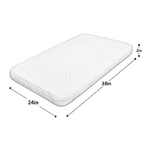 YENING Mini Crib Mattress Pad for Mini Crib 38" x 24" x 2" Breathable Memory Foam Matress