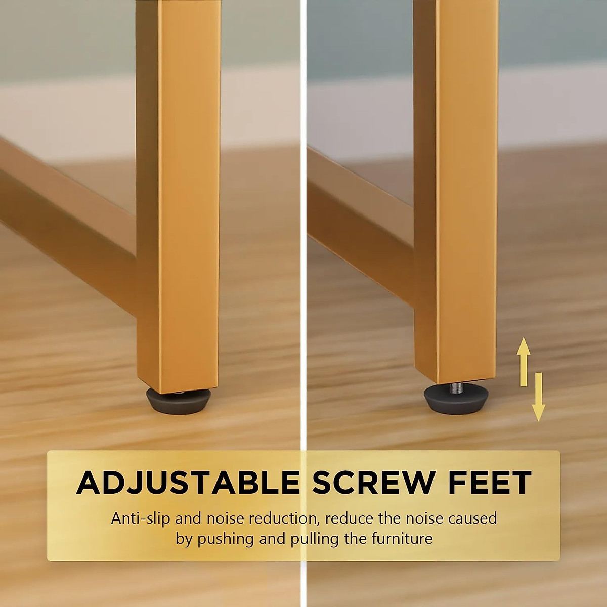 Ckofgdsue 32 Inch Small Computer Desk for Bedroom，Sturdy Wooden Home Office Desk for Small Spaces，Simple Modern Style Tables with Metal Desk Legs Writing Study Table for Adults&Kids,White Gold