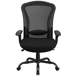 Flash Furniture HERCULES Series 24/7 Intensive Use Big & Tall 400 lb. Rated Black Mesh Multifunction Synchro-Tilt Ergonomic Office Chair