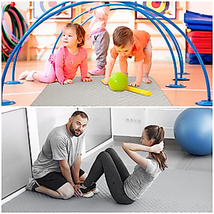 Gym Flooring Puzzle Exercise Mats: Sportneer 1/2" Thick 12" x 12" Interlocking Floor Mats EVA Foam Exercise Tiles for Home Gym Fitness Equipments with Border Waterproof Workout Anti-Slip Mat 12 Sqft