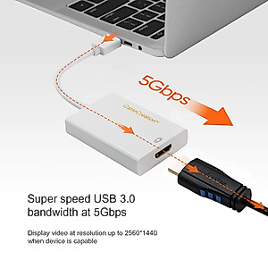 Bundle – 2 Items: CableCreation USB HDMI Adapter with DisplayLink Chip + 7 in 1 USB C Hub