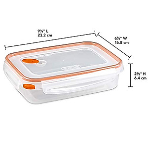 Sterilite 03211106 Ultra Seal 5.8 Cup Food Storage Container, Clear lid and base with Tangerine Accents, 6-Pack