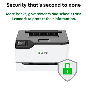 Lexmark C3426dw Color Laser Printer with Interactive Touch Screen, Full-Spectrum Security and Print Speed up to 26 ppm (40N9310),White,Small