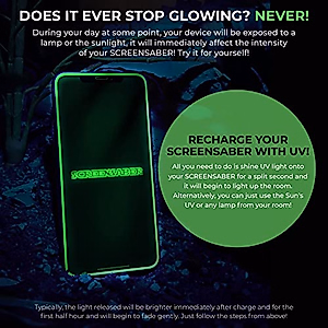 SCREENSABER Luminous Screen Protector for iPhone 11 / iPhone XR 6.1 inch Glow In The Dark Tempered Glass (Pink)