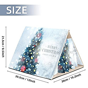 enheng Small Pet Hideout Christmas Tree Background Hamster House Guinea Pig Playhouse for Dwarf Rabbits Hedgehogs Chinchillas