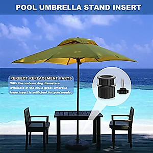 2 Sets Patio Umbrella Base Hole Ring Plug Cover Umbrella Stand Replacement Parts Black Umbrella Base Insert Umbrella Pole Fastening Cap for Old Heavy Umbrella Base