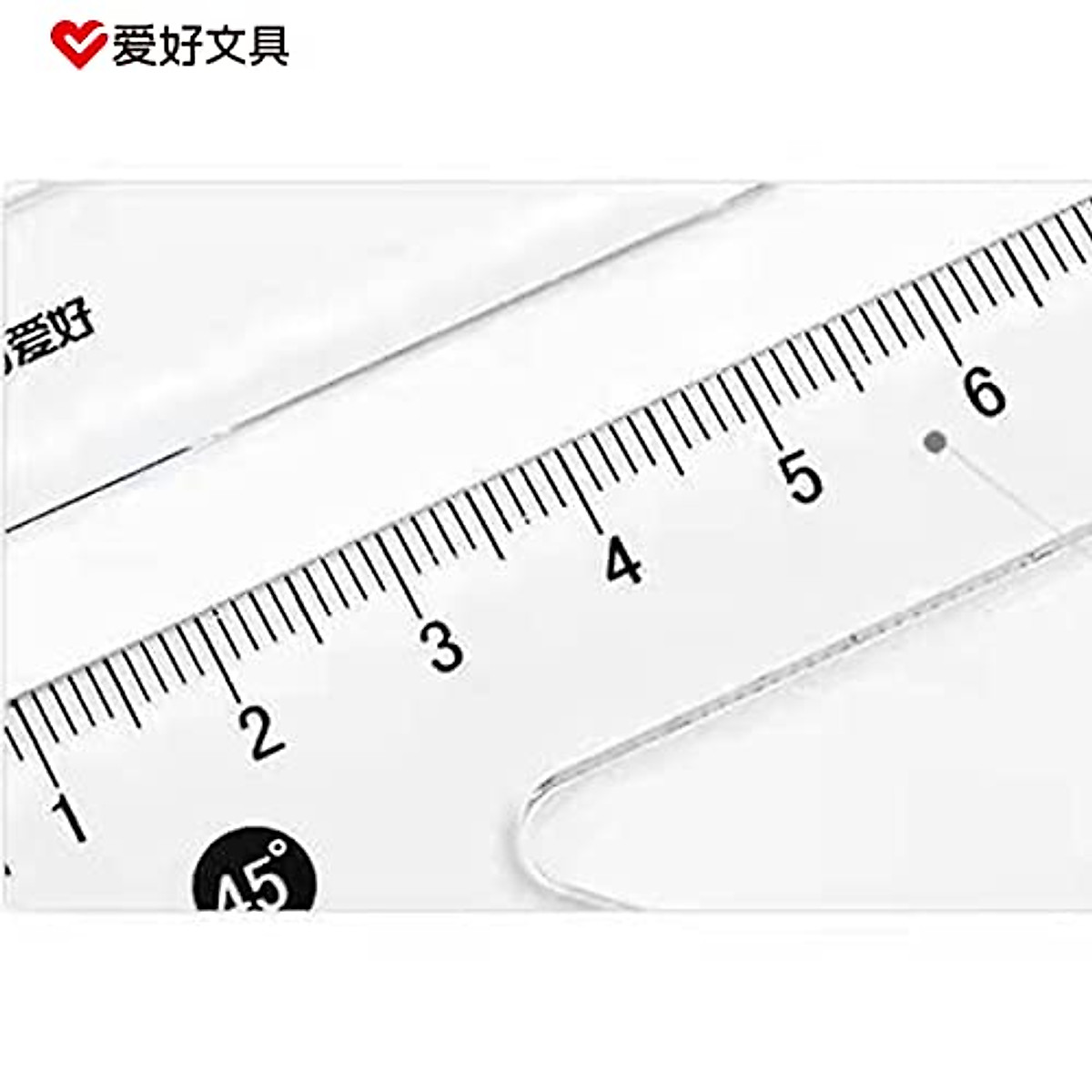 kmobruzy 4Pcs Math Geometry Tool Set Includes Plastic Clear Ruler Protractor Ruler for School Office-Home Supplies Ruler Measuring Tool