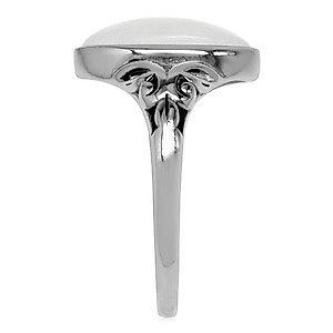 Silvershake 14X7mm Natural Marquise Shape Moonstone 925 Sterling Silver Filigree Solitaire Ring Size 7