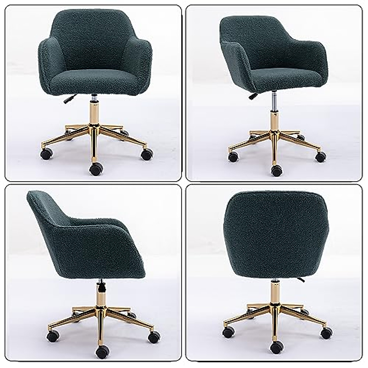 HomVent Desk Chairs on Wheels White Vanity Chair with Girls Comfy Computer Desk Chair,Comfortable Chair for Desk/Task Chair/Rolling Chair for Bedroom,Living Room,Vanity Room