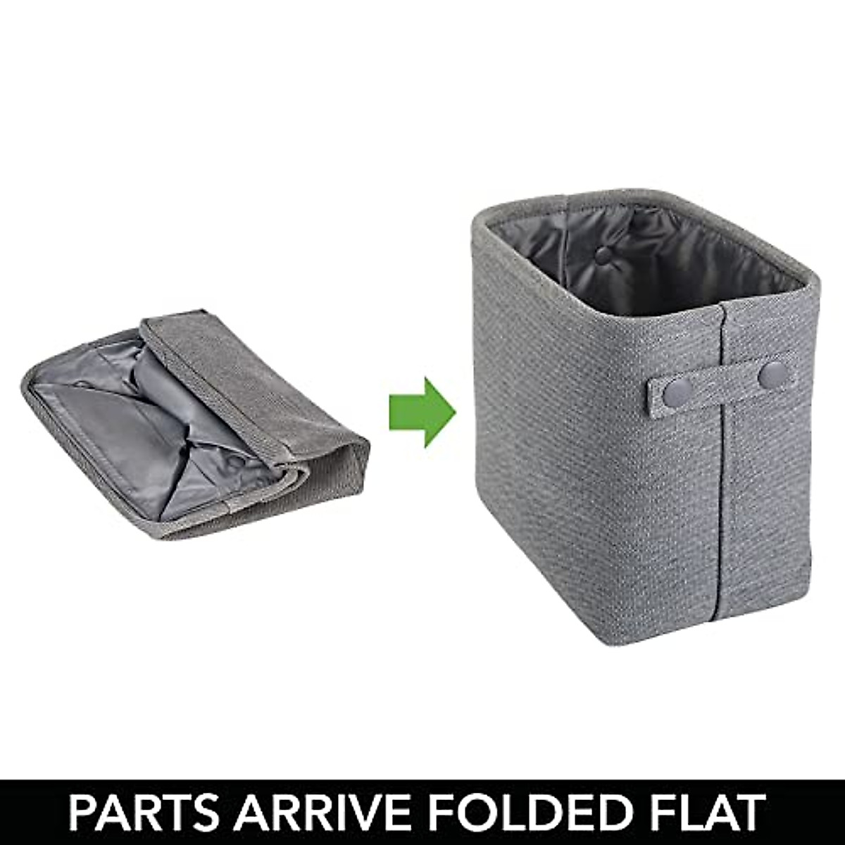 mDesign Fabric Storage Box – Household Storage Basket with Integrated Handles - Perfect for Holding Towels and Bathroom Accessories – Charcoal