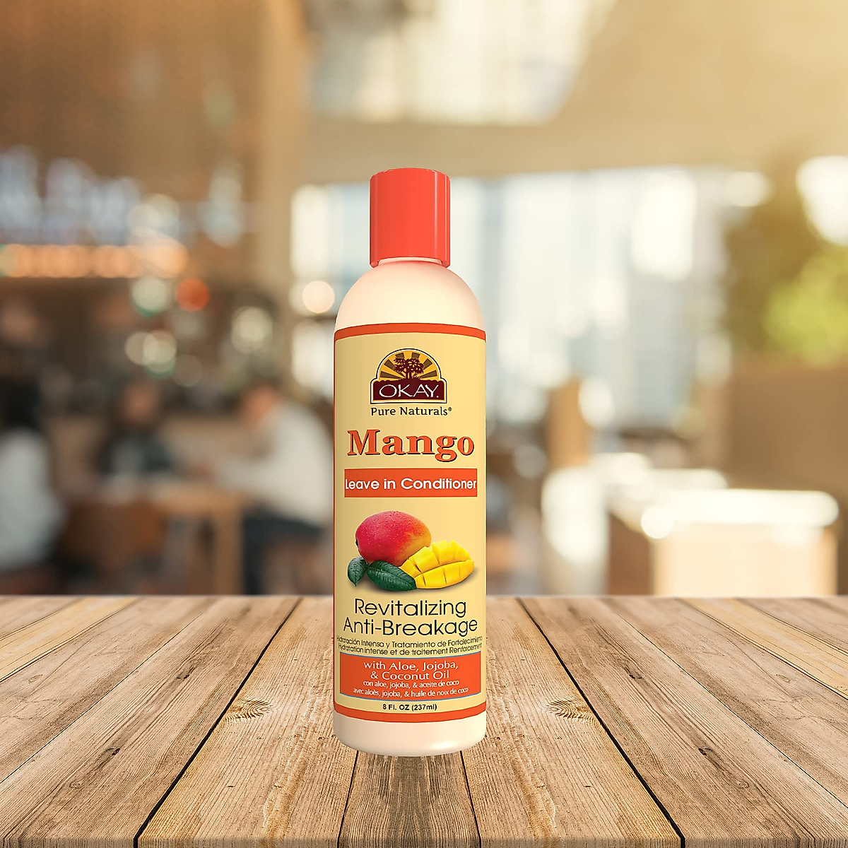 Okay Mango Leave-In Conditioner For All Hair Types & Textures Revitalizing - Anti-Breakage With Aloe, Jojoba & Coconut Oil Sulfate, Silicone & Paraben Free 8 Ounce , 8 Ounce