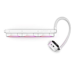NZXT Kraken X73 RGB 360mm - RL-KRX73-RW - AIO RGB CPU Liquid Cooler - Rotating Infinity Mirror Design - Powered by CAM V4 - RGB Connector - AER RGB V2 120mm Radiator Fans (3 Included) - White