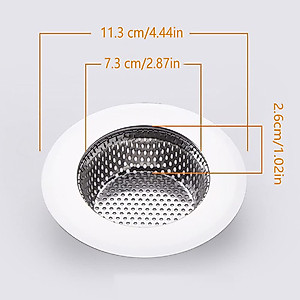Drain Hair Catcher,Drain Stoper,Shower Drain Cover for Bathtub, Kitchen Sink Strainer, Stainless Steel Bathroom Sink, Drain Stopper with (2 PCS,4.5 in)