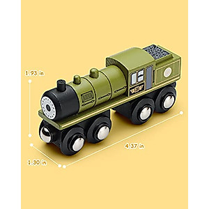 SainSmart Jr. Wooden Train Set Accessories, Magnetic Toy Car Set (10 PCS), Compatible with All Major Brands, Gift for Toddlers, Boys, and Girls Aged 3+