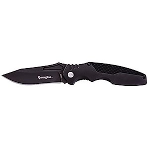 Remington Cutlery R30002 Tactical Series Liner Lock Titanium Coating Folding Knife with Pocket Clip, Black