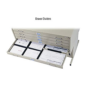 Safco Products Flat File for 36" W x 24" D Documents, 5-Drawer (Additional Options Sold Separately), Black
