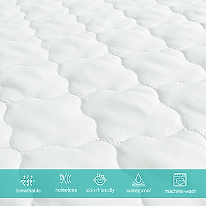 Biloban Pack and Play Sheets and Waterproof Mattress Protector Pad Cover 4 Pack Set, Ultra Soft, Grey, Noiseless Waterproof, Machine Wash
