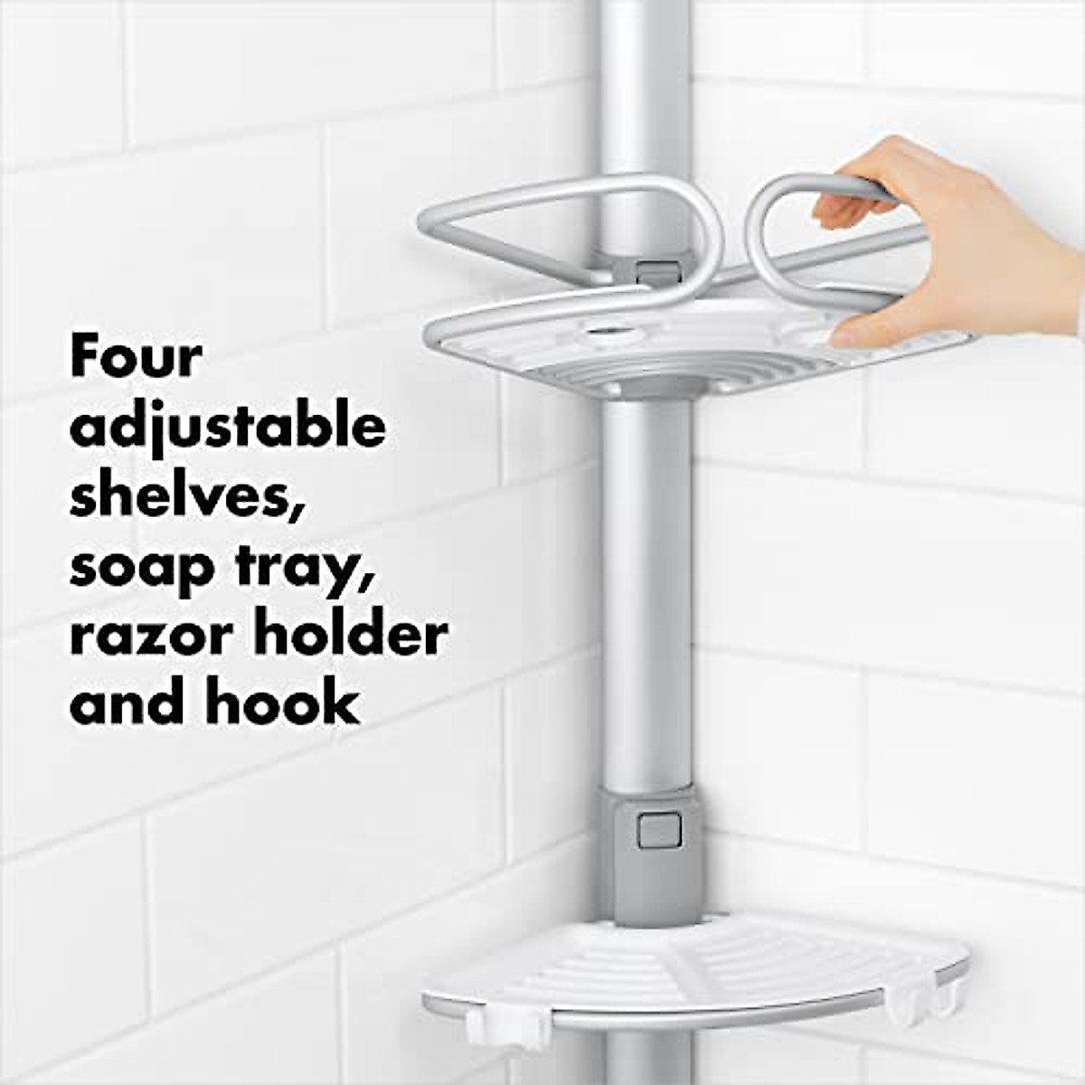 OXO Good Grips Quik-Extend Aluminum Pole Shower Caddy