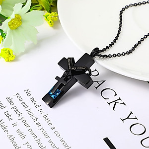 Fumete 5 Pcs Urn Necklace for Ashes Keepsake Cremation Heart Cross Cubic Jewelry for Ashes Stainless Steel Memorial Locket Ashes Keepsake Necklace for Women Men Loved Ones, 5 Styles (Lake Blue)