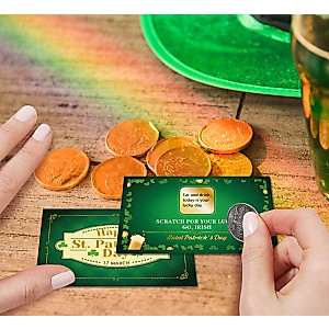 TOIcube 48PCS St.Patrick’s Day Fortune Cards – Shamrock Irish Lucky Scratch Off Games Supplies Activity
