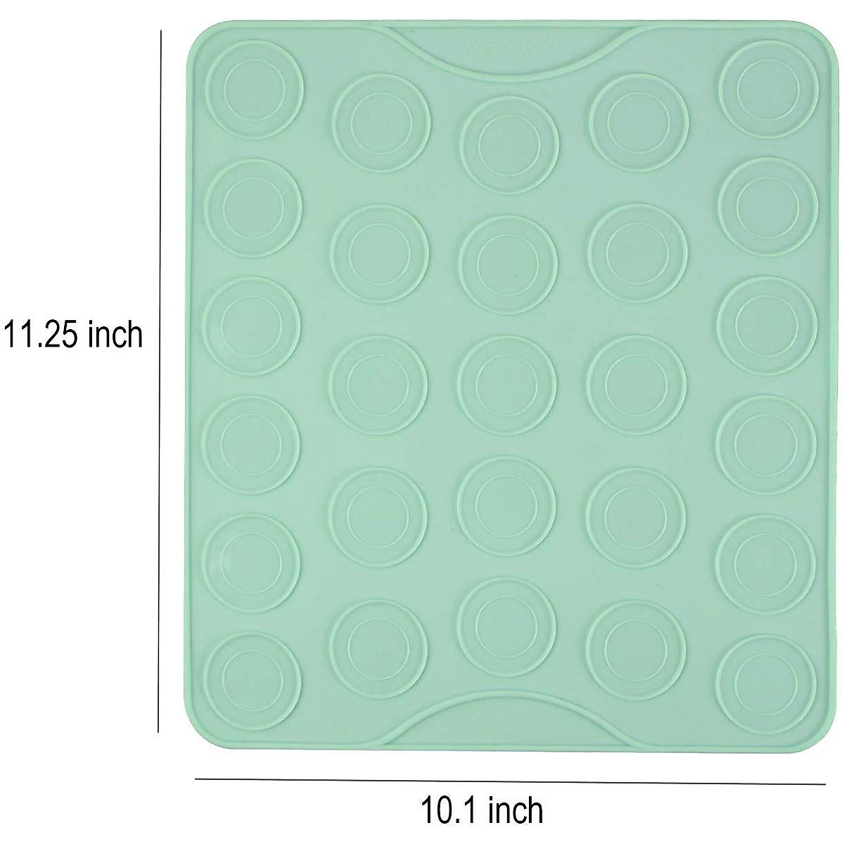 Webake Macaron Silicone Mat Set of 2, Macaroon Baking Mat 54-Cavity, Silicone Template Sheet Baking Pan Liner for Cookie, Pastry Making(Green)