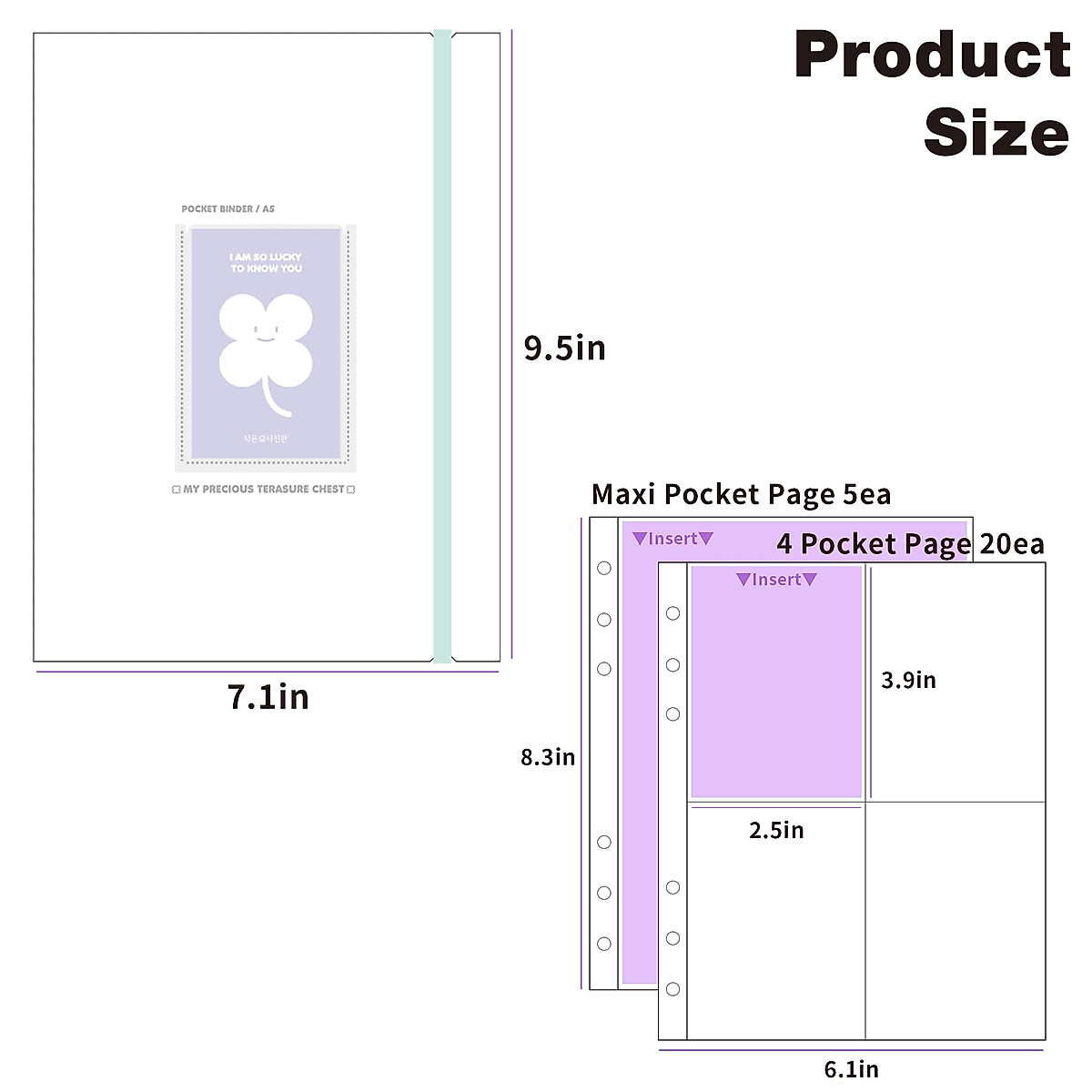 B FANCY K-pop Photocard Holder Book Simple 6ring Binder 200 Photo Pockets Collect Book