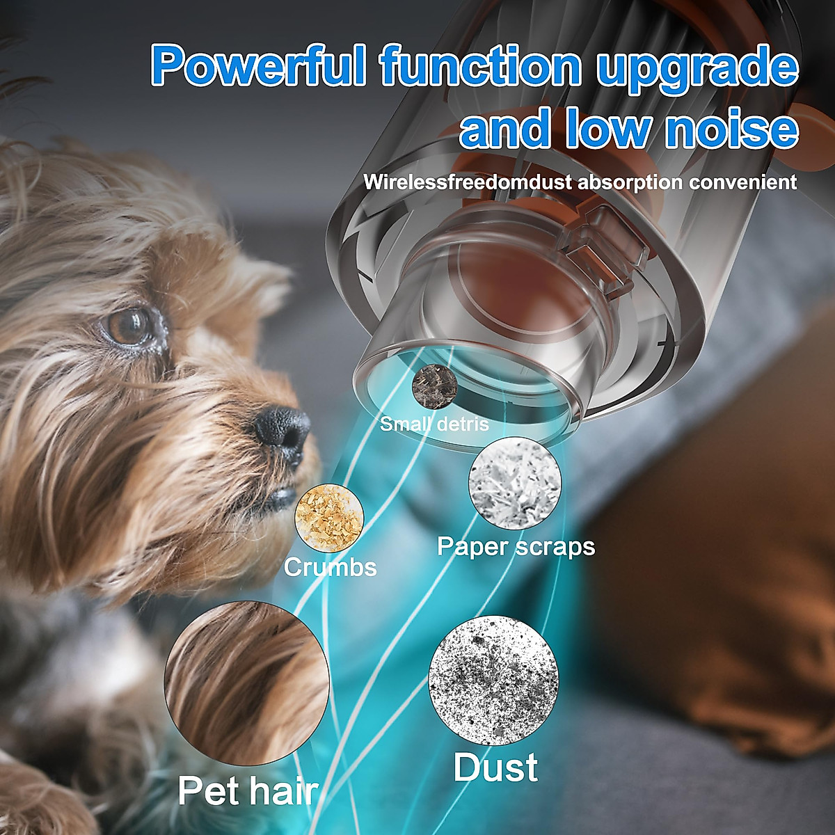 Tidyblus Mini Vacuum Cleaner,3 in 1 Portable Handheld Vacuum Cleaner Cordless Rechargeable,with Great Suction 120W High Power Duster Small Wireless for Car,Office and Home Cleaning