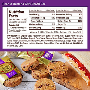 GRAB THE GOLD Snack Bars, Peanut Butter & Jelly (14 Bars - Amazon Exclusive) 11g Plant-Based Protein, Made w/Organic Oats & Cranberries, Whole Food Bars, Gluten Free - Vegan - High Fiber - Dairy Free…