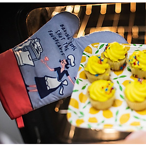 Baking Some Shut The Fucupcakes Oven Mitt Funny Shut Up Cupcakes Chef Kitchen Glove Funny Graphic Kitchenwear Funny Sarcastic Novelty Cookware Blue Oven Mitt