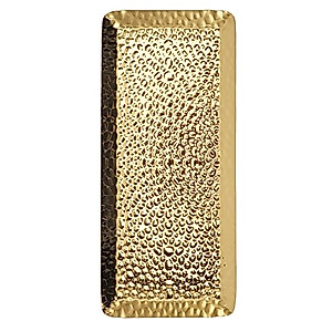Serving Platter, Elegant Pastry Serving Tray Hammered Dishwasher Safe for Restaurant (Gold)