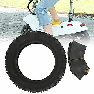 Gueiddi Scooter Tire and Inner Tube, 10in Thickened Rubber Anti‑Skid Electric Scooter Tire with Inner Tube Inflatable Rubber Tyre Replacement 255x80 Electric car Scooter