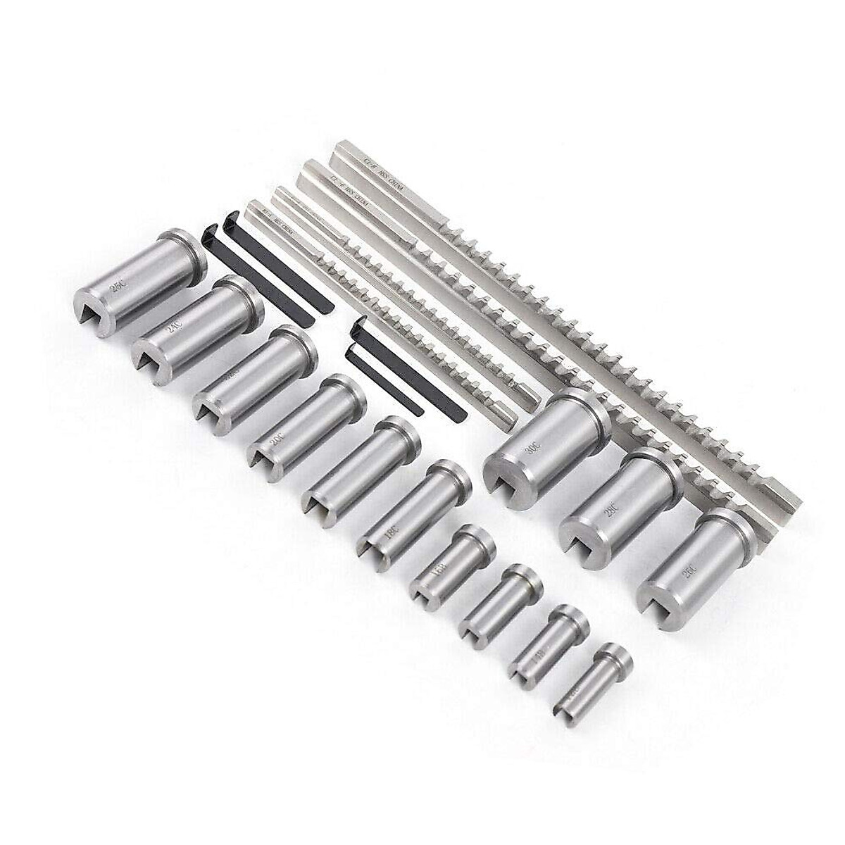 DNYSYSJ Keyway Broach Kit Collared Bushing Shim Broach Ferrule Bushing Gasket Set Metric 44/5/6/8mm