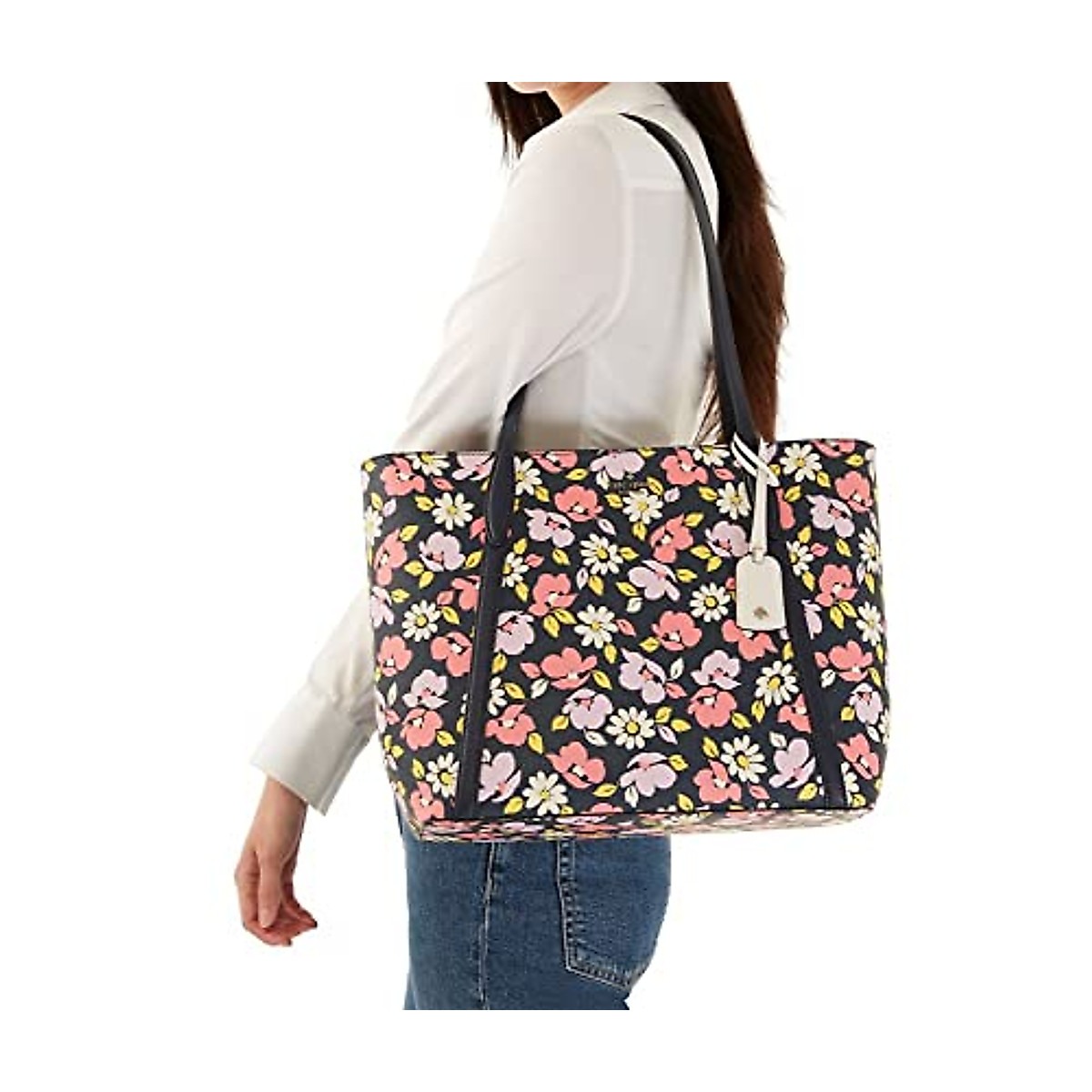 kate spade handbag for women Cara tote bag purse large, Blue multi, Large