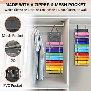 48 compartments Vinyl Storage Organizer, detacheable with Zipper, Wall Organizer, Office Organizer, Closet Organizer and Storage, Dark grey