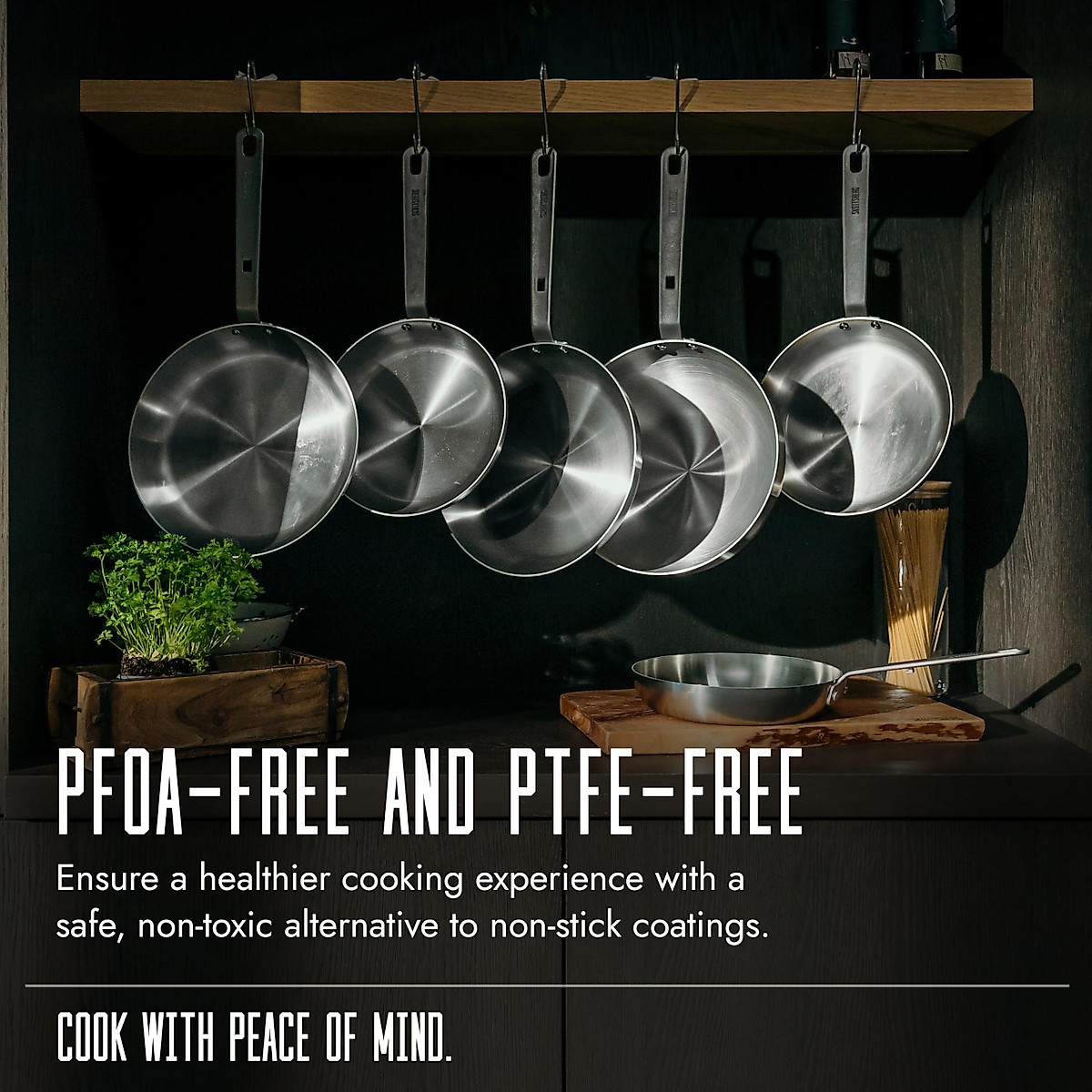 SKOTTSBERG Stainless Steel Wok (11" wide) – Suitable For All Heatsources, Safe With Metal Utensils