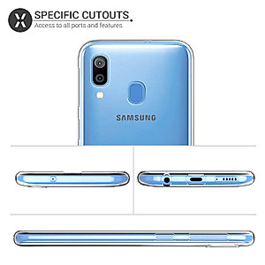 Olixar for Samsung Galaxy A40 Clear Case - Silicone Gel TPU Flexible - Ultra Thin - Slim Protection - Wireless Charging Compatible - Shockproof Phone Cover - Crystal Clear