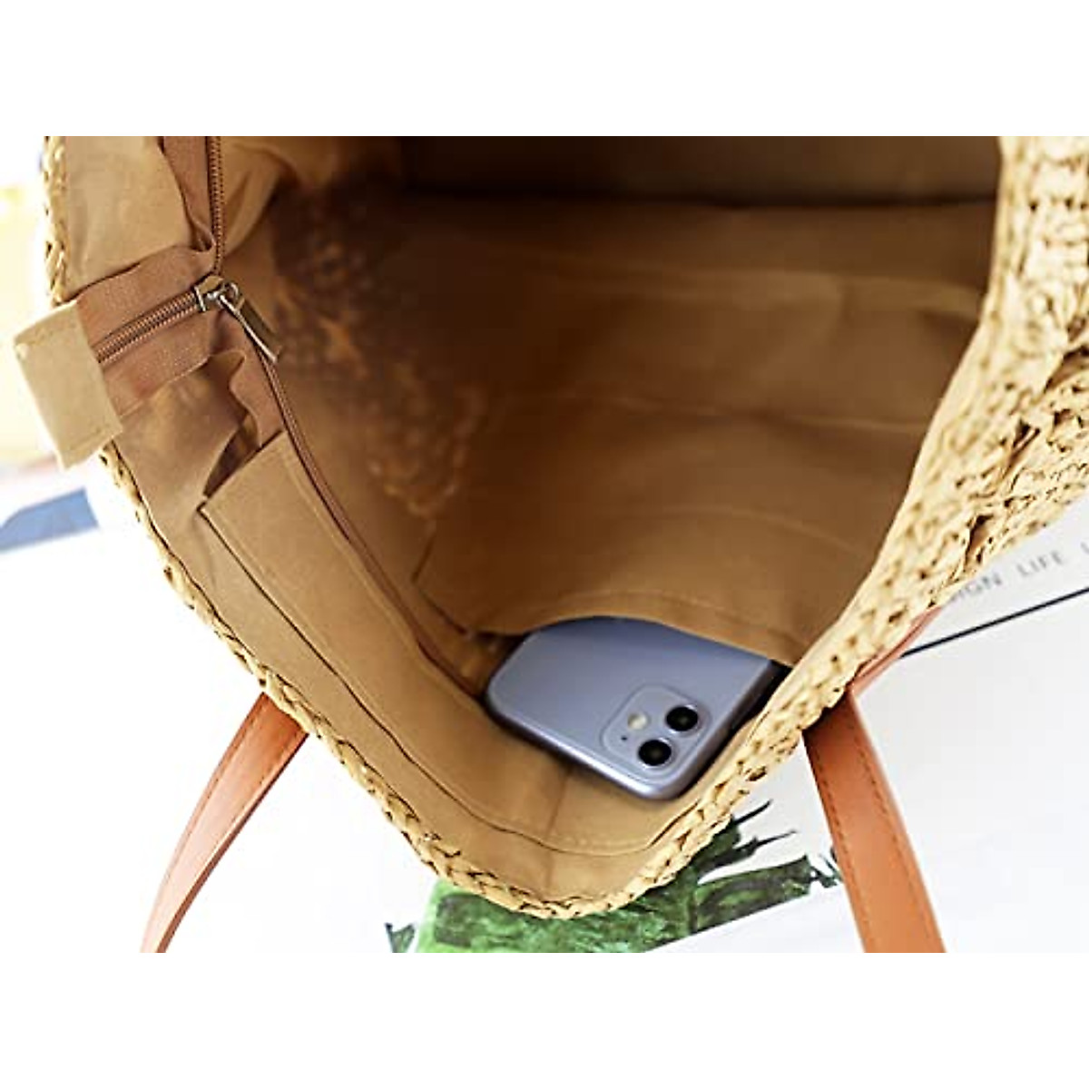 Straw Bag for Women Woven Beach Structured Tote Handmade Crochet Carteras De Mujer Summer Shoulder Bohemian Hobo Pom Travel