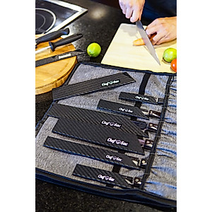 Chef Sac Chef Knife Folder Case Bag with 8-Pack Knife Guards Included