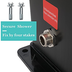 VINGLI 10.6 Gallon Solar Heated Showe with Shower Head, Handheld Showerhead and Foot Shower Tap for Poolside Backyard Beach Pool Spa