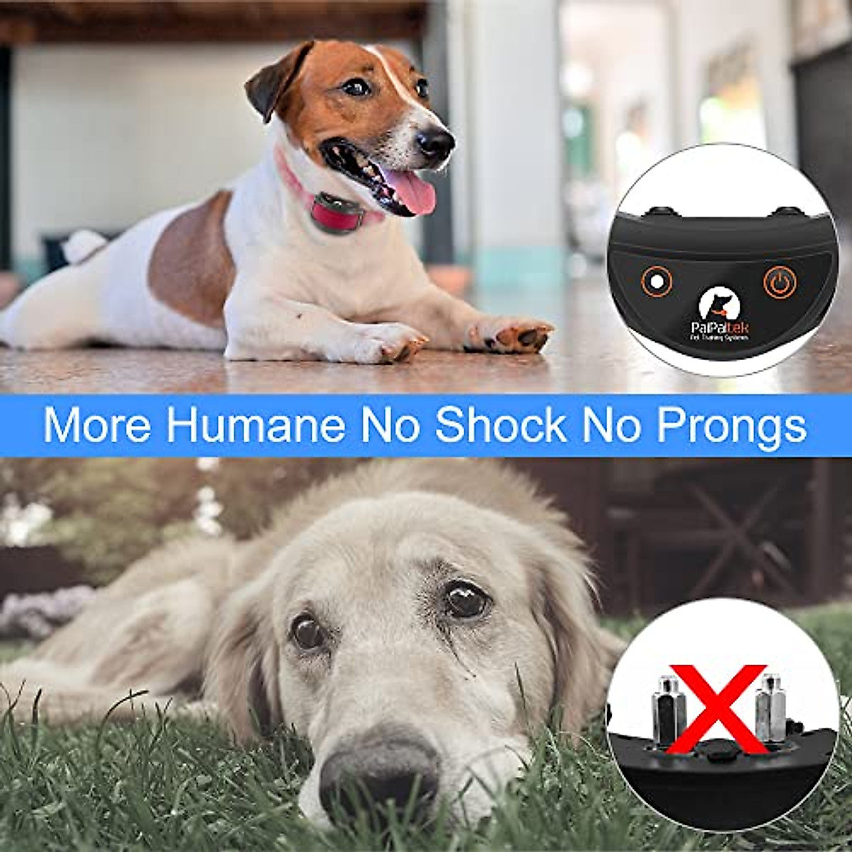 Paipaitek No Shock Dog Training Collar, Rechargeable & Waterproof No Shock Dog Collar with Remote, Up to 1600Ft Remote Range