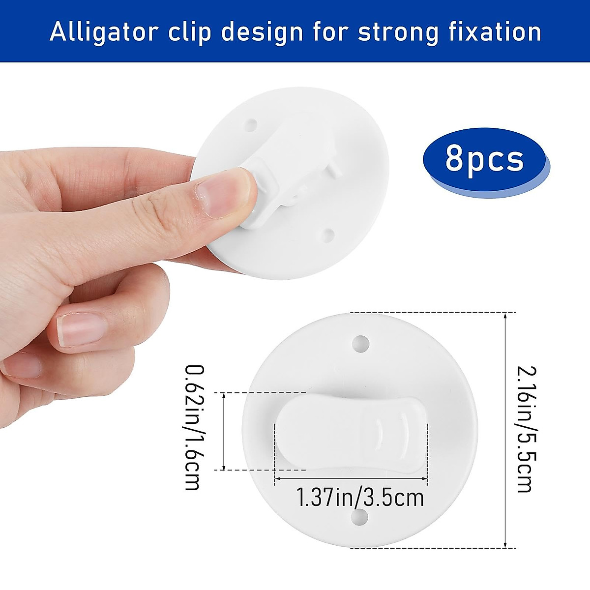 8Pcs Shower Curtain Clips Shower Windproof Splash Guard Clear Self Adhesive Windproof Splash Clips Bathroom Curtain Weight Clip for Home