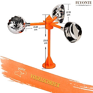 Flyonte Birds Reflect Deterrent Visual Bird Scarer Deterrent Devices Outdoor Bird Control for Seagull Pigeon Harmless Device to Keep Birds Away from Your Farm Boat (Orange)