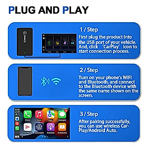 ONINCE Wireless CarPlay Adapter, Support Netflix &YouTube & Disney+,Android Auto Wireless Adapter, Play U-Disk, Android 10 Multimedia Video Box, AI Box, USB Dongle for Factory Wired CarPlay Cars
