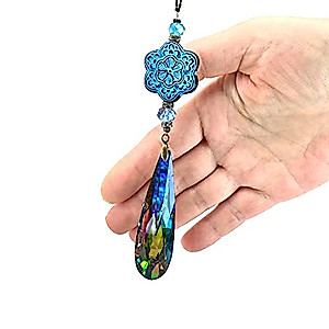 Boho Sun Catcher, (76mm Vitrail Drop) Crystal Hanging for Windows, Home Decor, Garden, Mother's Day, Windows, Gift (Length: 11.25 inches) | 2 Dirty Birds Boutique