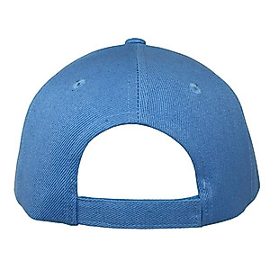 Basic Classic Acrylic Plain Hat Women Unisex Adjustable Velcro Closure Baseball Cap Men (Sky Blue)
